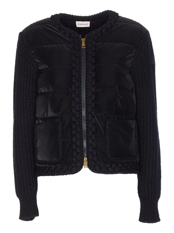 Moncler Padded Zip-up Cardigan - Black