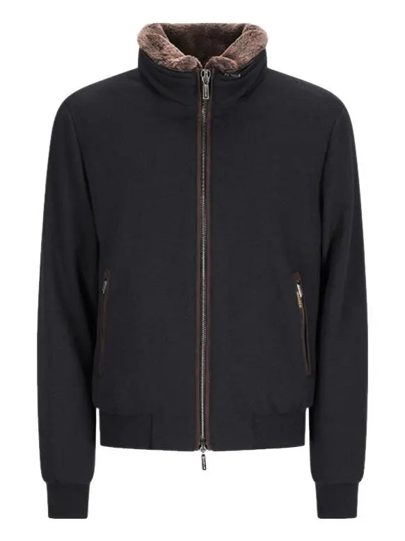 MOORER Bellati Fleece-lined Bomber Jacket - Black