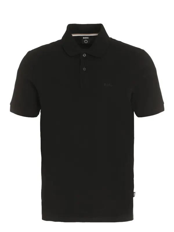 Hugo Boss Pallas Embroidered Straight Hem Polo Shirt - Black