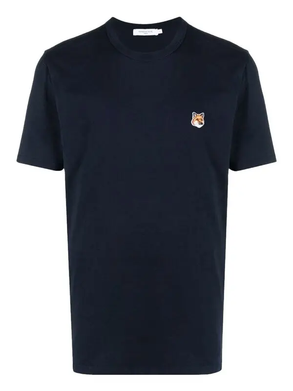 Maison Kitsuné Fox-patch Crew-neck T-shirt - Black