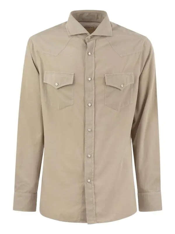 Brunello Cucinelli Leisure Fit Chest Pocket Shirt - Nude