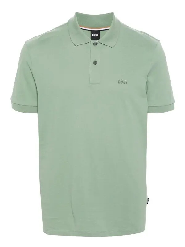 Hugo Boss Logo Embroidered Regular-fit Polo Shirt - Green