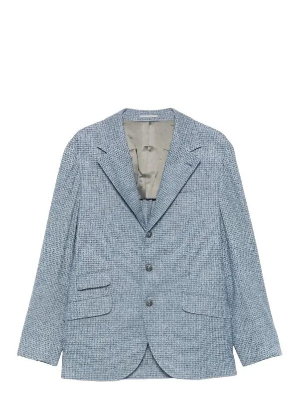 Brunello Cucinelli Checked Blazer - Blue