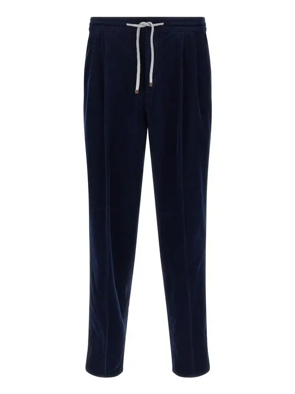 Brunello Cucinelli Garment-dyed Corduroy Trousers - Black