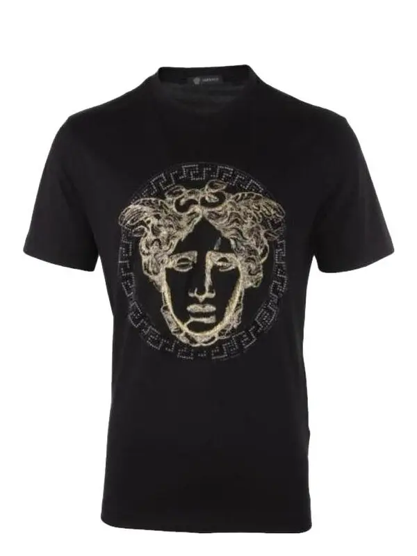 Versace Medusa Logo Printed T-shirt - Black