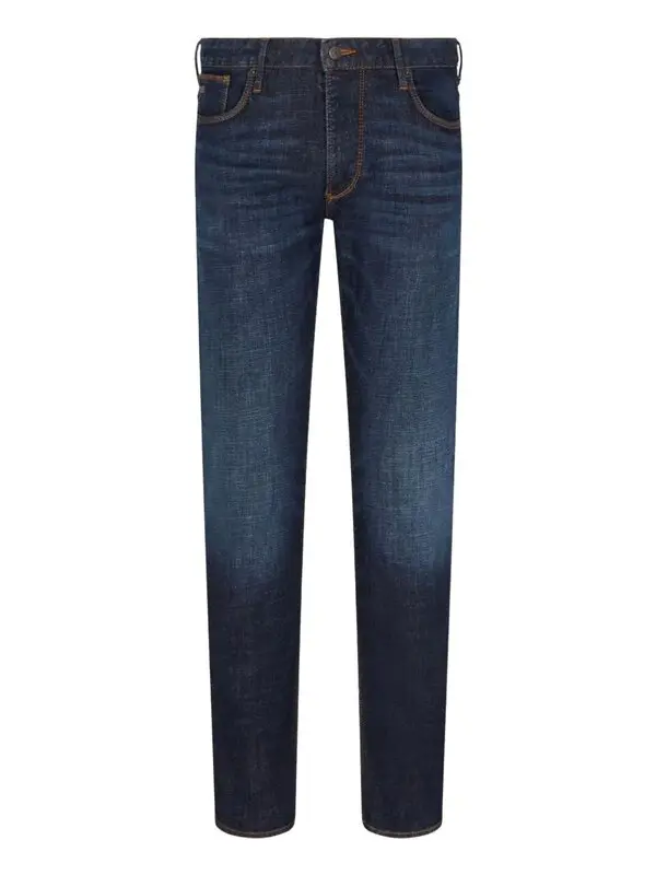 Emporio Armani Washed Skinny Jeans - Black