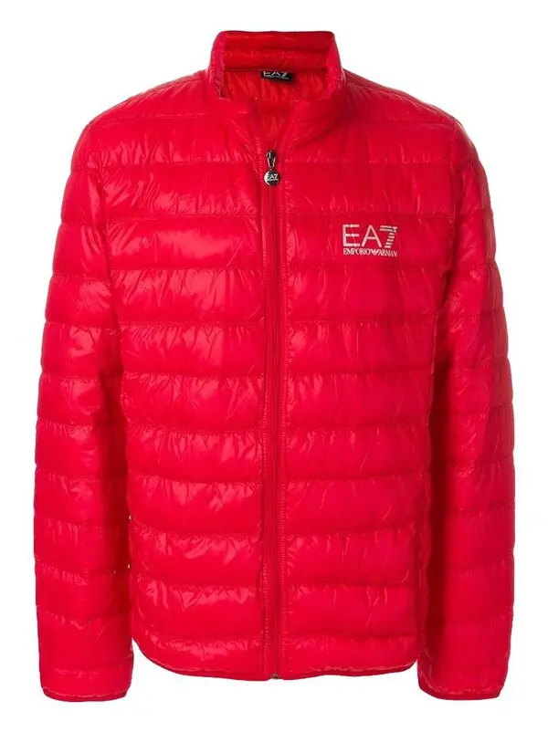 EA7 Padded Logo Zip-up Jacket - Red