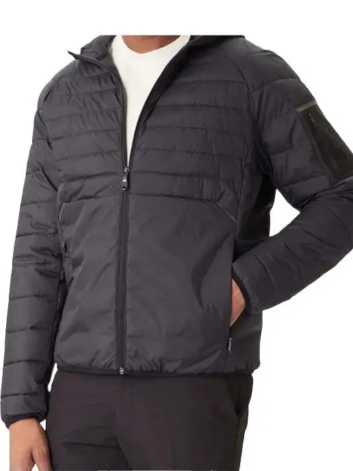 Hugo Boss Quilted Zip-up Hooded Jacket - Dark Blue