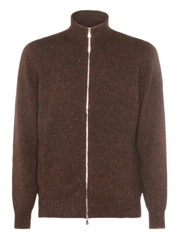 Brunello Cucinelli Zip-up High Collar Cardigan - Brown
