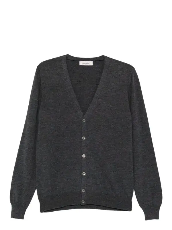 GRAN SASSO V-neck Button-front Cardigan - Black