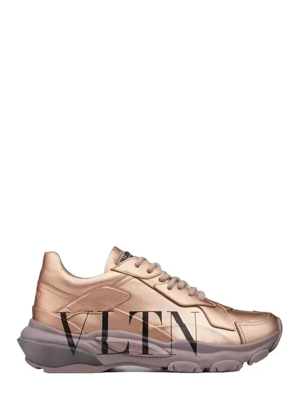 Valentino Garavani Vltn Round Toe Lace-up Sneakers - Nude