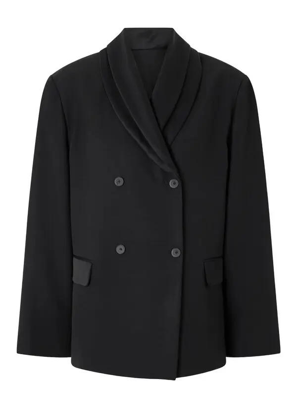 Loulou De Saison Double-breasted Shawl Collar Jacket - Black