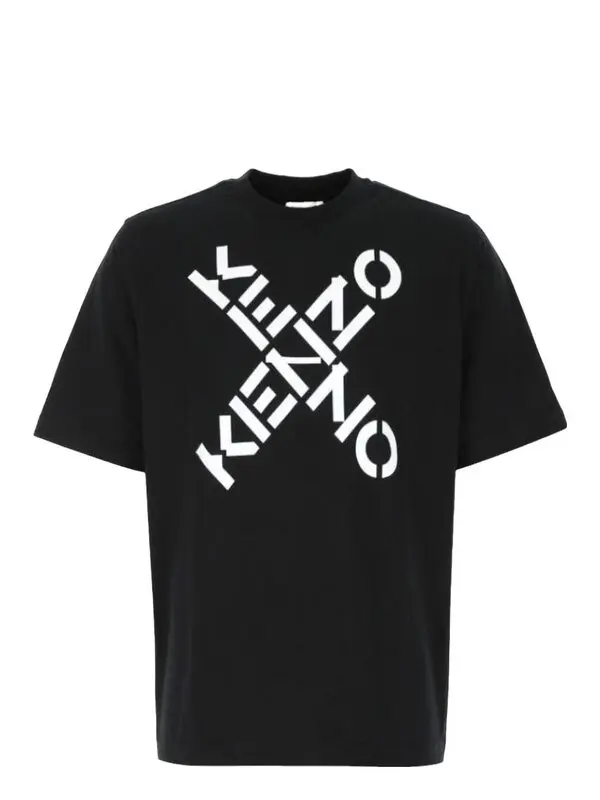 Kenzo Crossed Logo Crew-neck T-shirt - Black