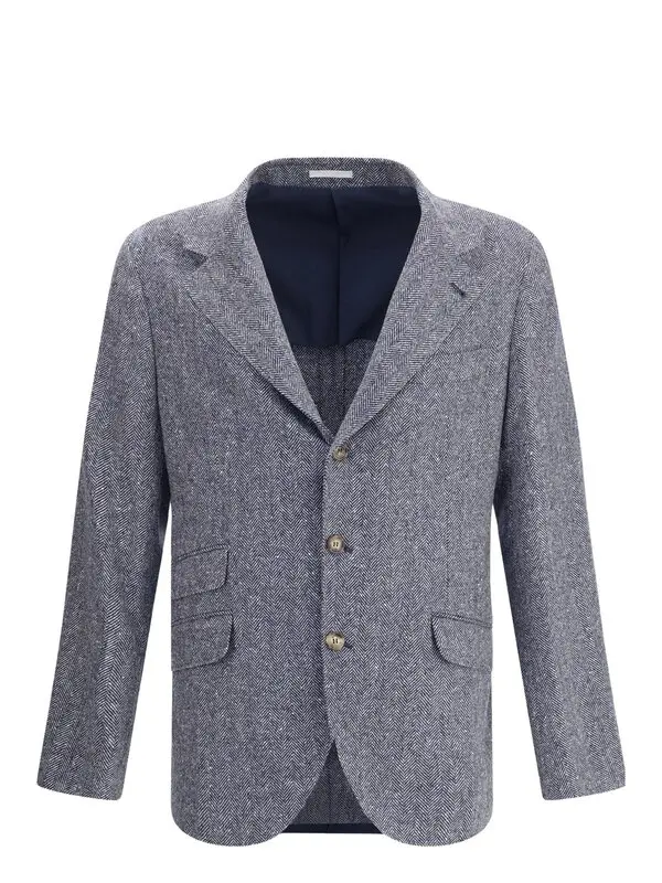 Brunello Cucinelli Single-breasted Blazer - Navy Blue