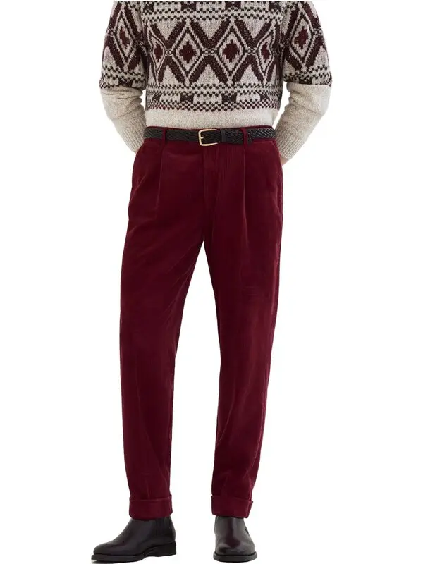 Brunello Cucinelli Pleated Tapered Trousers - Purple