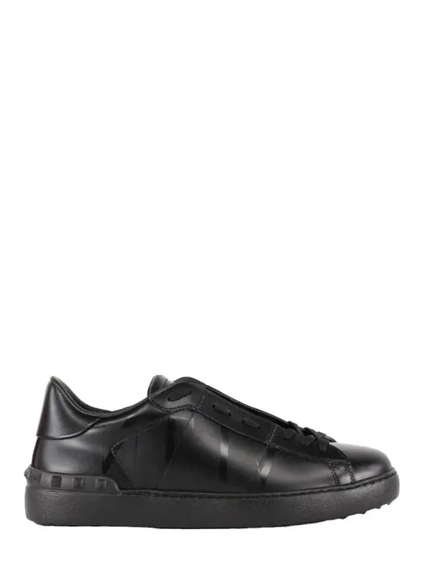 Valentino Garavani Open Leather Sneakers - Black