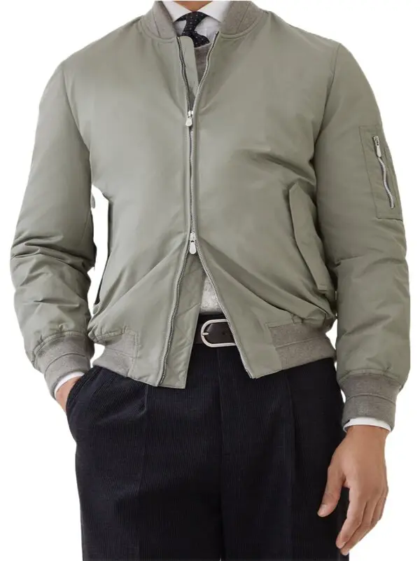 Brunello Cucinelli Zip-fastening Bomber Jacket - Khaki