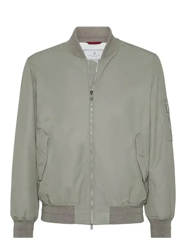 Brunello Cucinelli Zip-fastening Bomber Jacket - Khaki