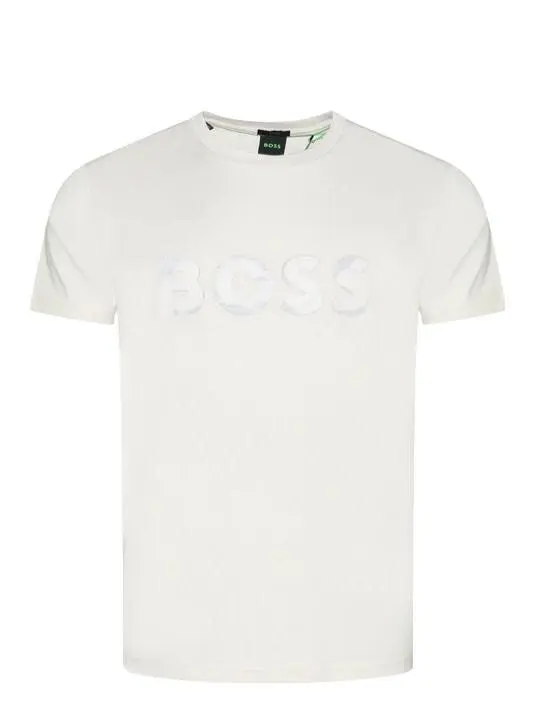 Hugo Boss Maxi Logo Patch Crewneck T-shirt - White