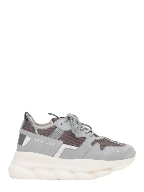 Versace Chain Reaction Platform Sole Sneakers - Gray