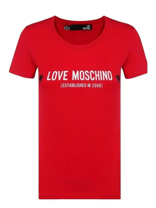 Moschino Print Cotton T-shirt - Red