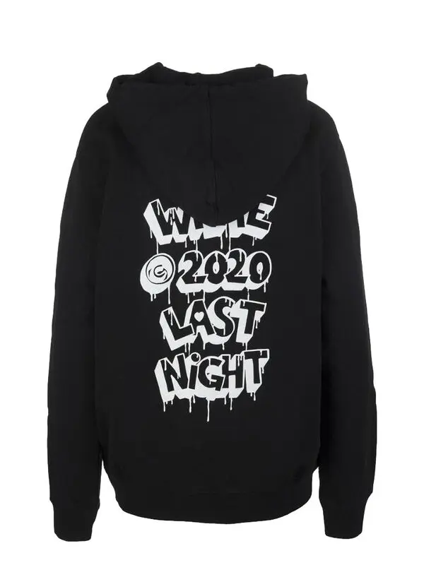 Off-White Dropping Heart Logo Print Hoodie - Black
