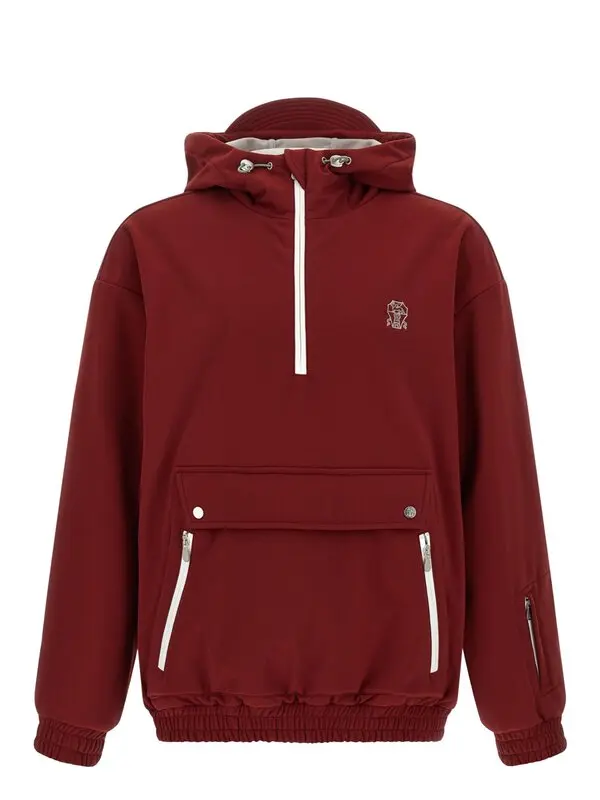 Brunello Cucinelli Hooded Anorak Jacket - Red