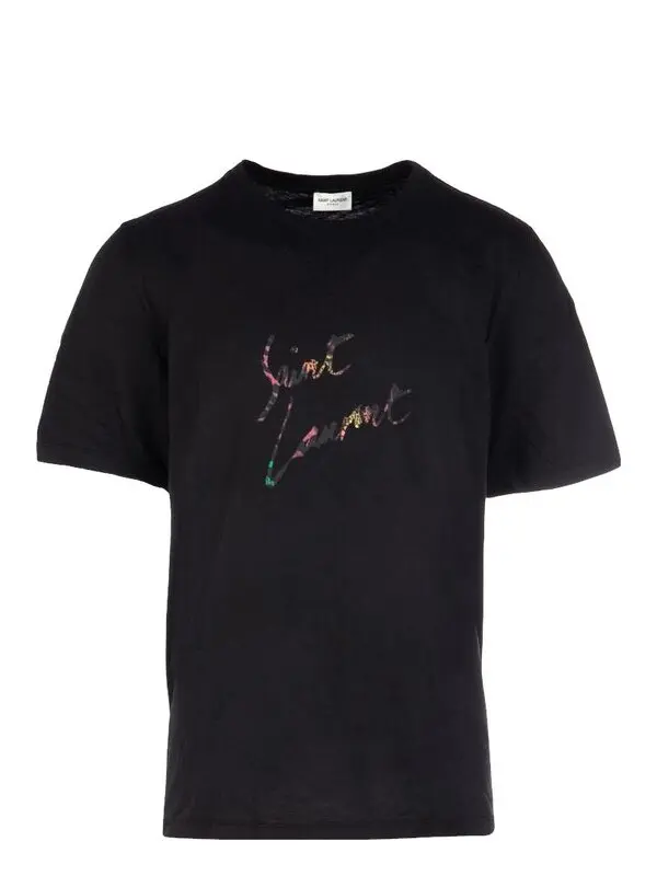 Saint Laurent Animal Print' T-shirt - Black