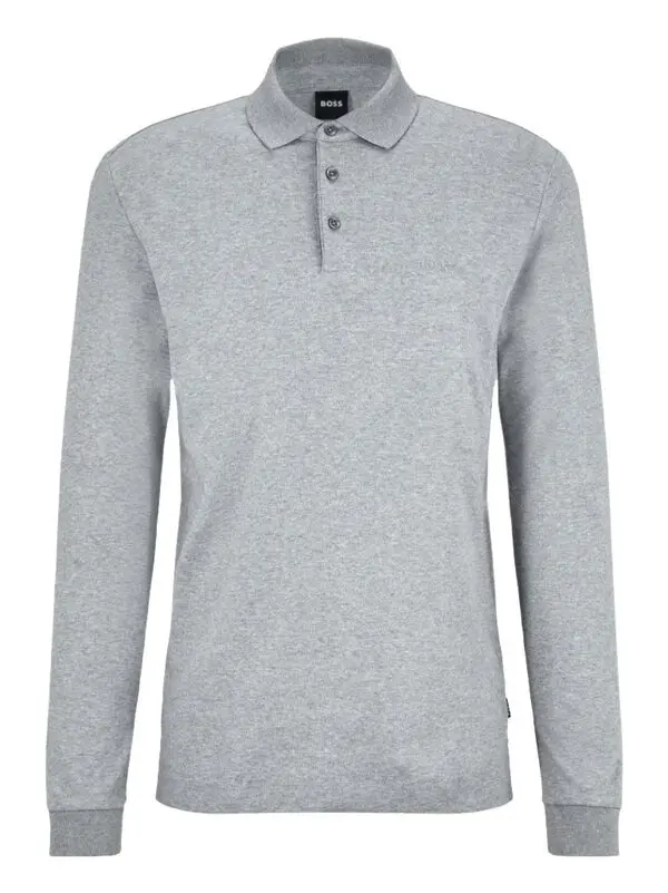 Hugo Boss Logo Embroidered Polo Shirt - Gray