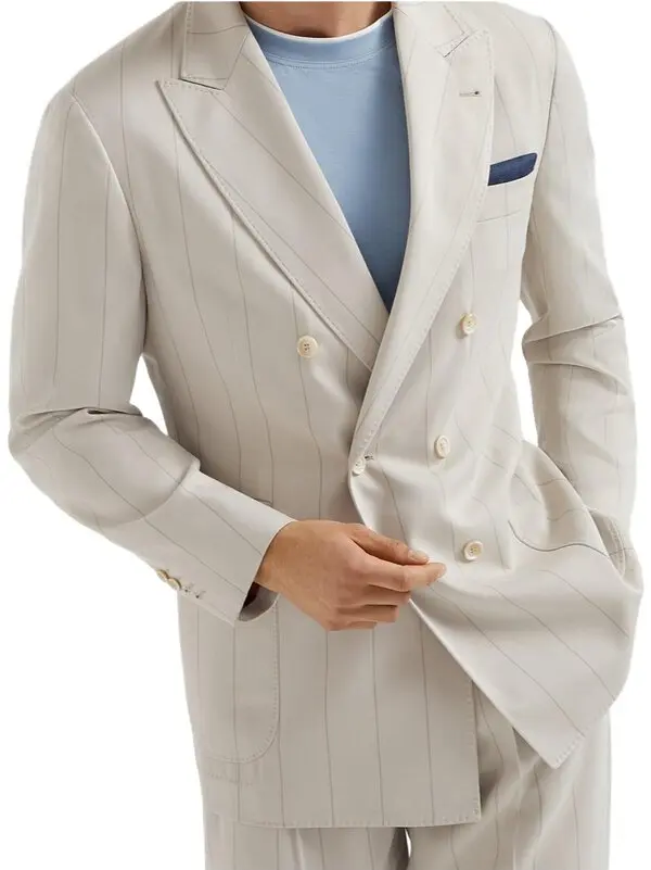 Brunello Cucinelli Silk-twill Blazer - Ivory