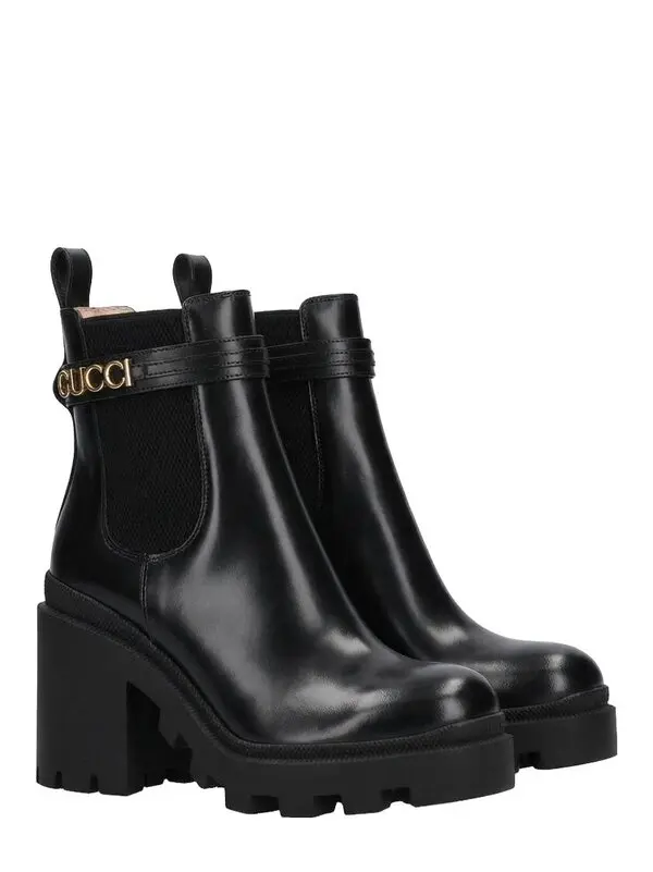 Gucci Logo-lettering 70mm Ankle Boots - Black