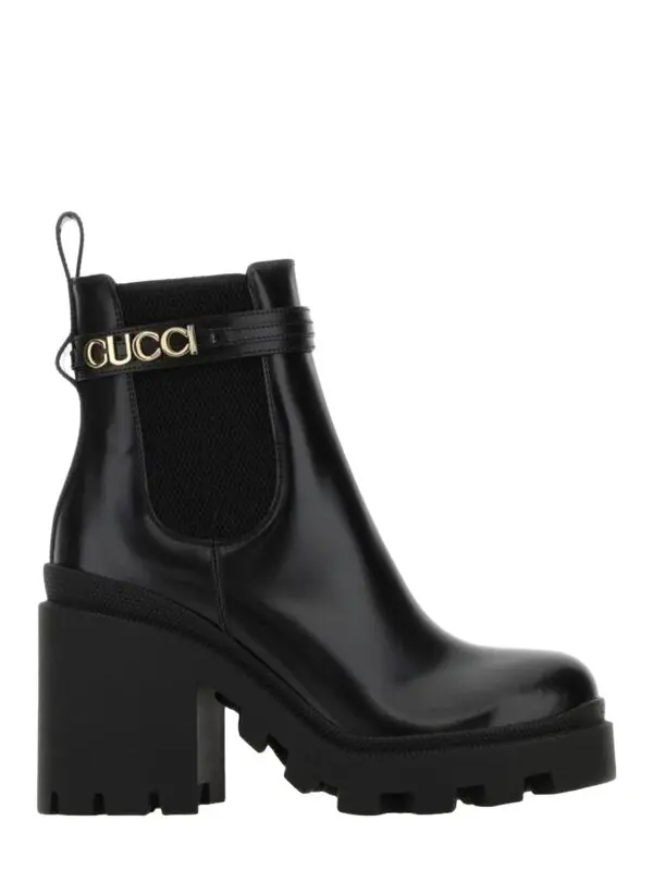 Gucci Logo-lettering 70mm Ankle Boots - Black