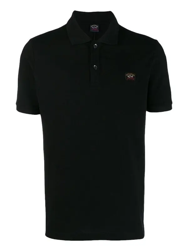 Paul & Shark Logo Patch Polo Shirt - Black