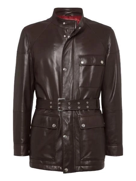 Brunello Cucinelli Belted Leather Safari Jacket - Brown