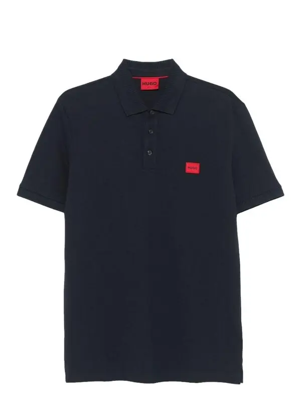 Hugo Boss Logo Patch Slim-fit Polo Shirt - Black