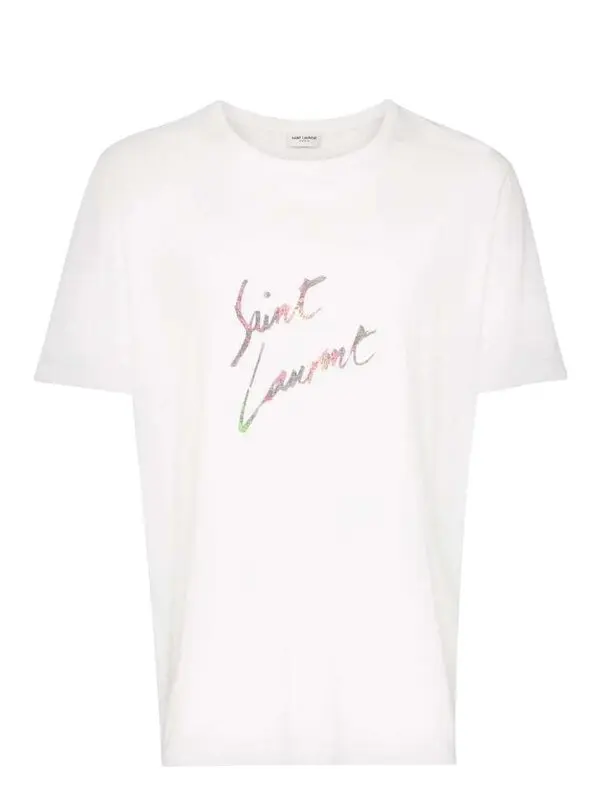 Saint Laurent Animal Print' T-shirt - White