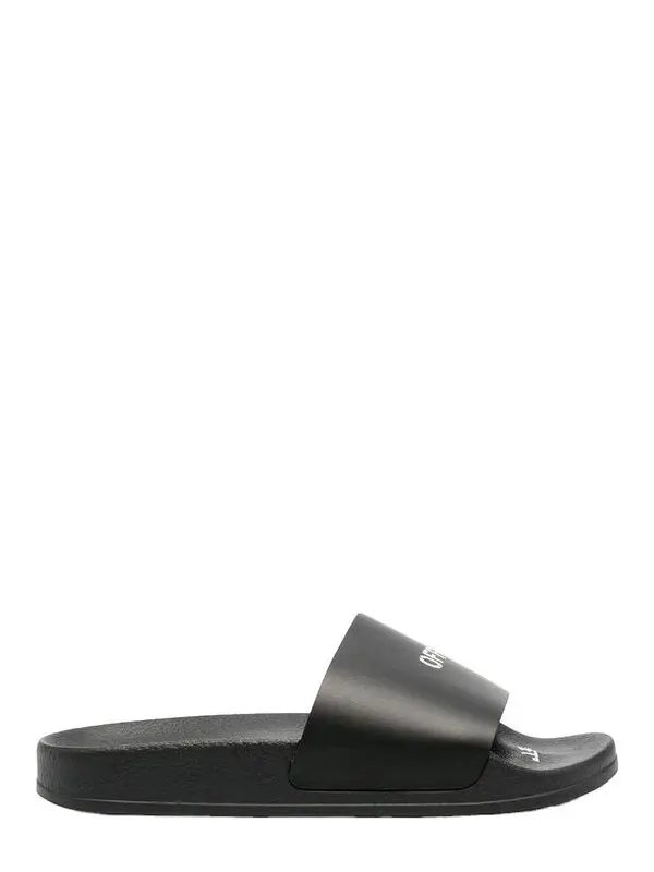 Off-White Arrows Logo Print Slides - Black