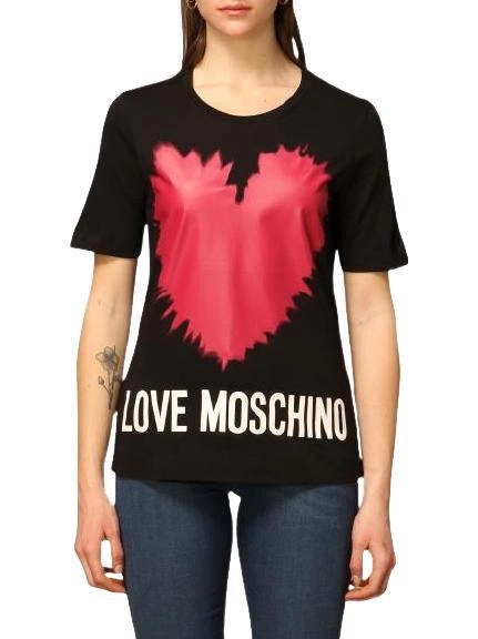 Moschino Heart Logo Print T-shirt - Black
