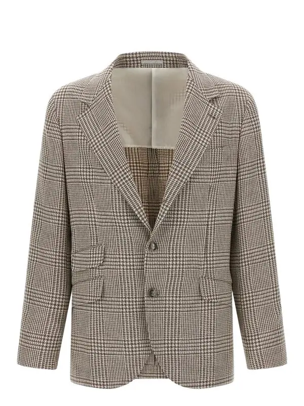 Brunello Cucinelli Single-breasted Houndstooth Blazer - Multi-color