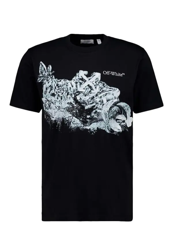 Off-White Graphic Logo Print T-shirt - Black
