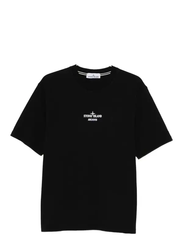 Stone Island Logo-printed Crew-neck T-shirt - Black