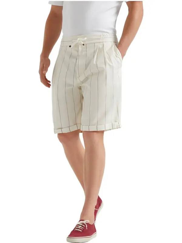 Brunello Cucinelli Striped Bermuda Shorts - Nude