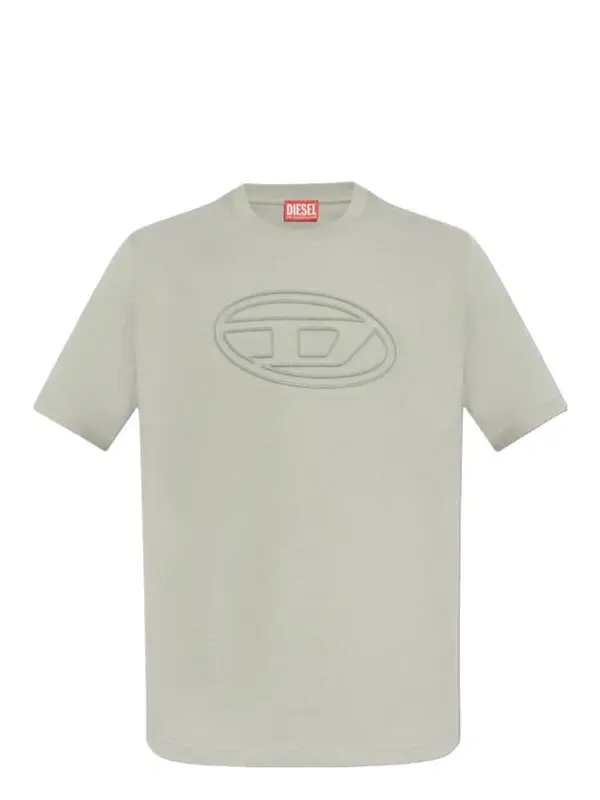 DIESEL® T-adjust-bigoval Embossed Oval D T-shirt - Gray