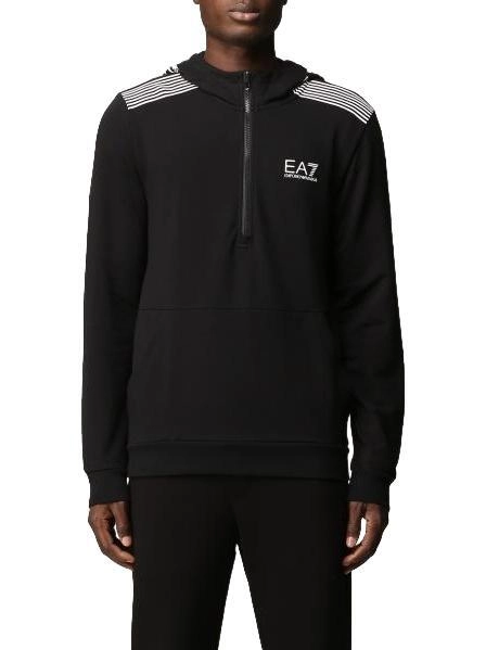EA7 Logo-printed Hooded Hoodie - Black