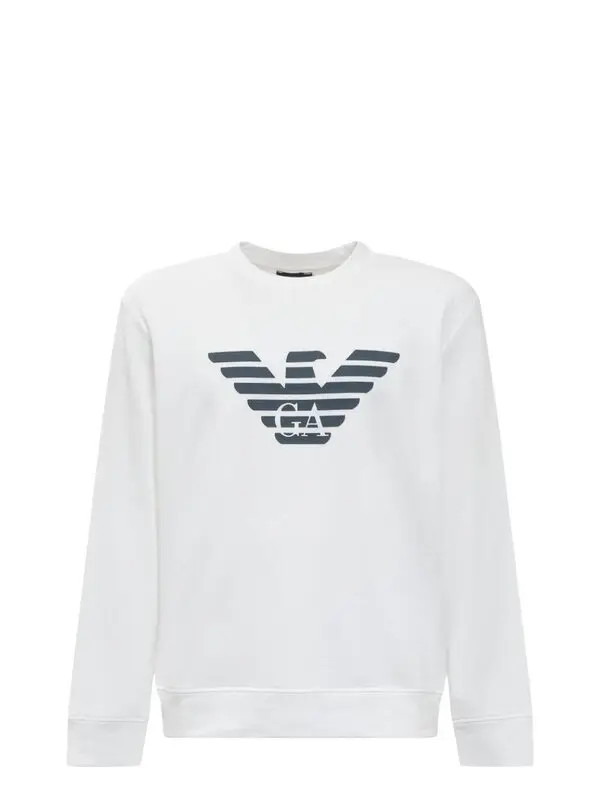 Emporio Armani Logo Printed Crewneck Sweatshirt - White