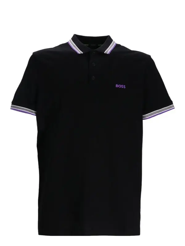 Hugo Boss Logo-embroidered Polo Shirt - Black