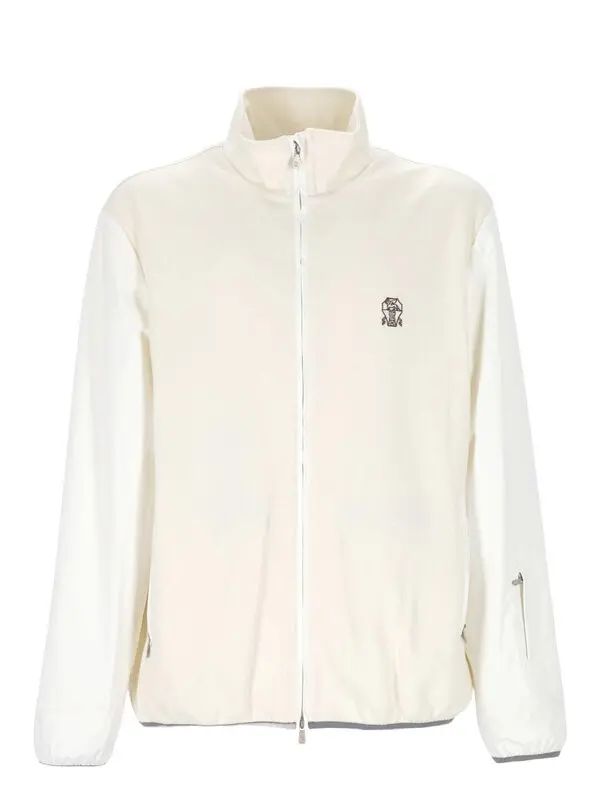 Brunello Cucinelli Wool-blend Zip-up Jacket - White