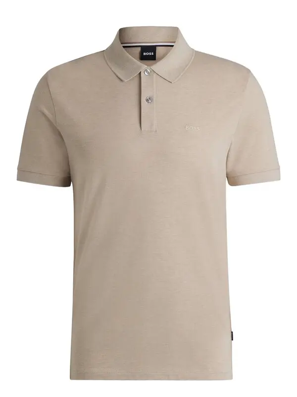 Hugo Boss Logo Embroidered Regular-fit Polo Shirt - Light Beige