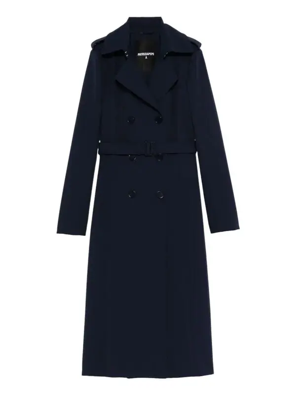 Patrizia Pepe Double-breasted Belted Coat - Black