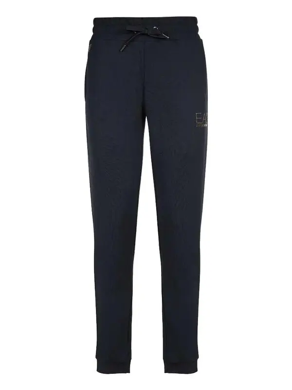 EA7 Logo Print Track Pants - Black